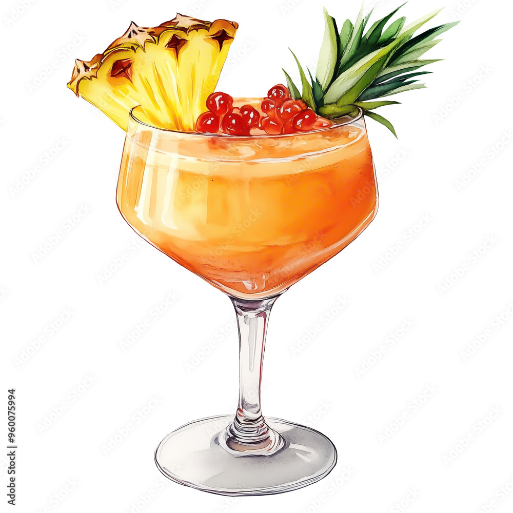pina colada cocktail clipart isolated on a transparent background ...
