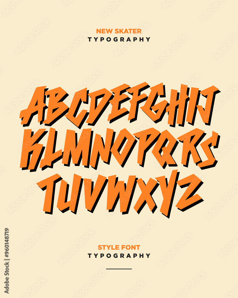 Retro vintage font typography alphabet vector clip art abc letter ...