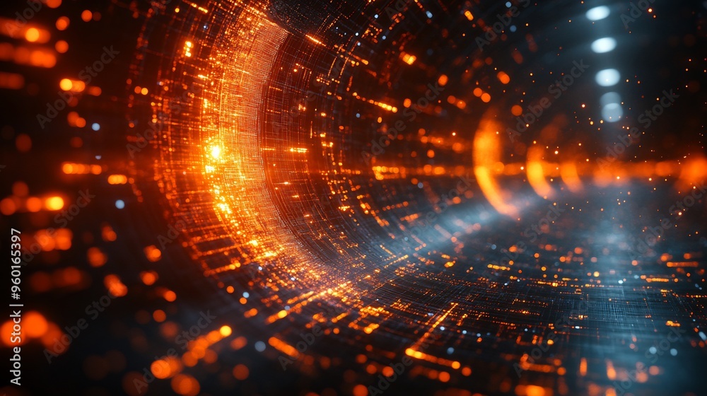 Digital display showing a realtime simulation of a quantum field theory ...