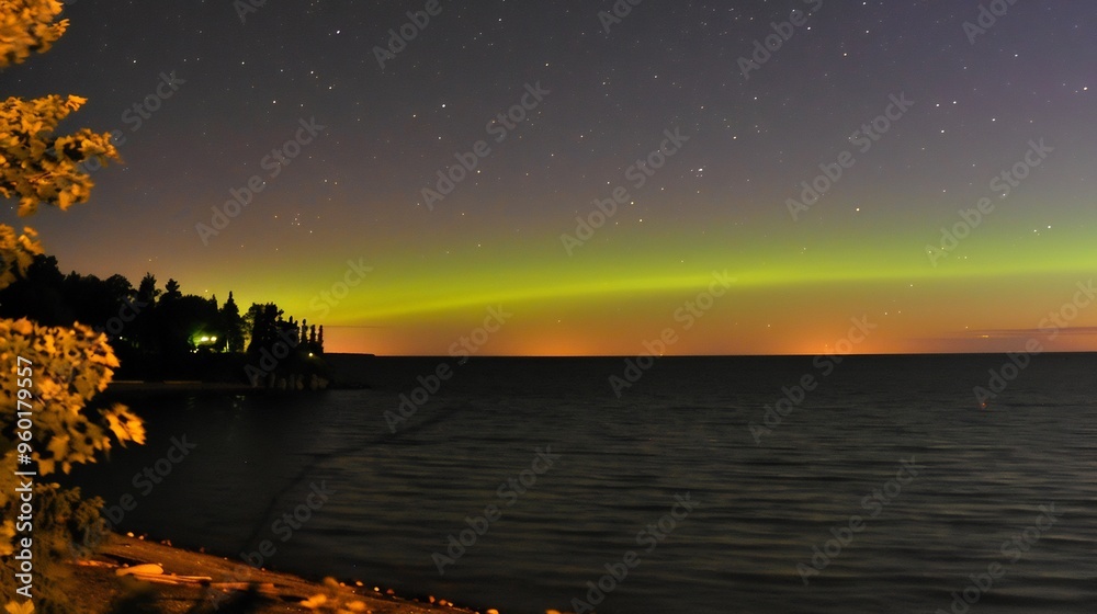 Northern lights ethereal beauty illuminates polar night with the aurora ...