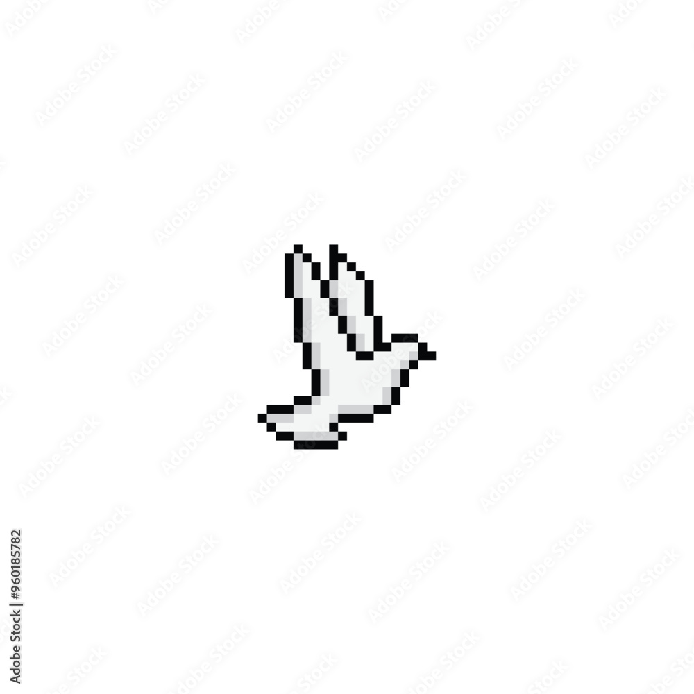 dove 8 bit icon peace sign Pixel art 8-bit for game Stock Vector ...