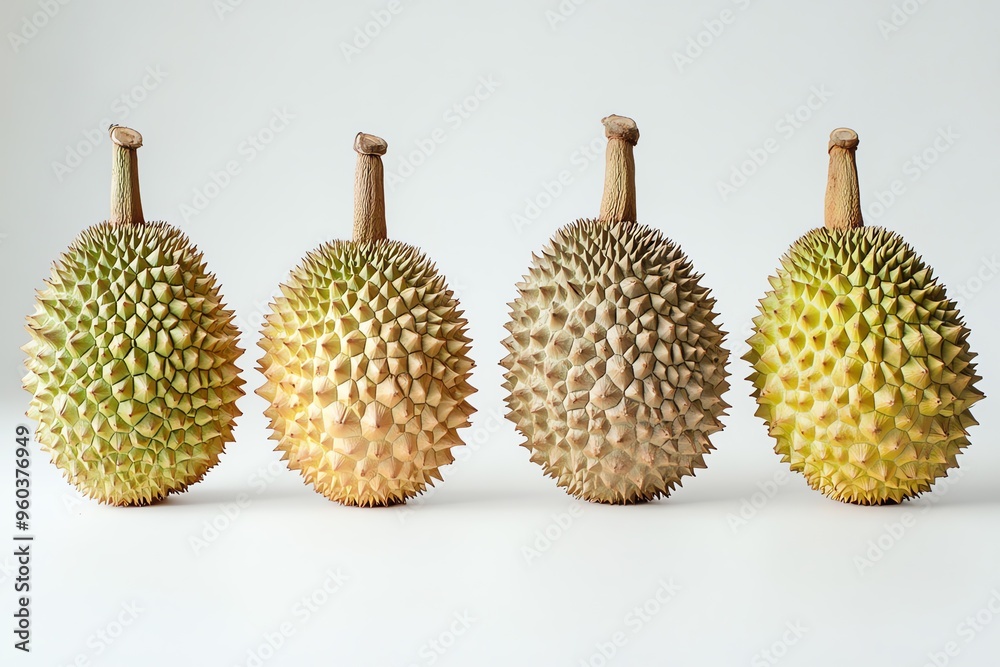 Durian sur fond blanc, fruit exotique Stock Photo | Adobe Stock