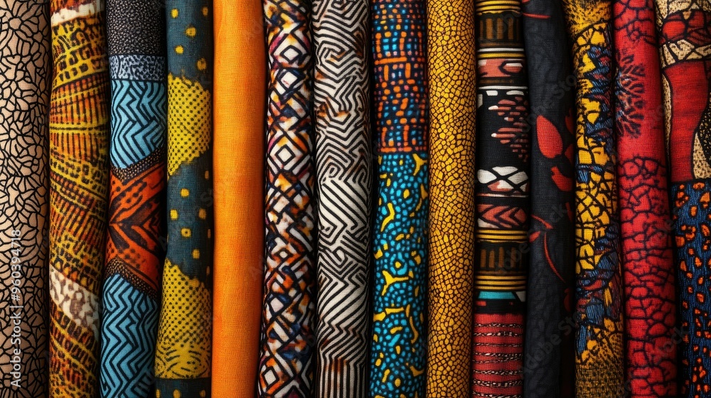 High-resolution digital artwork of Ghanaian fabric patterns ...