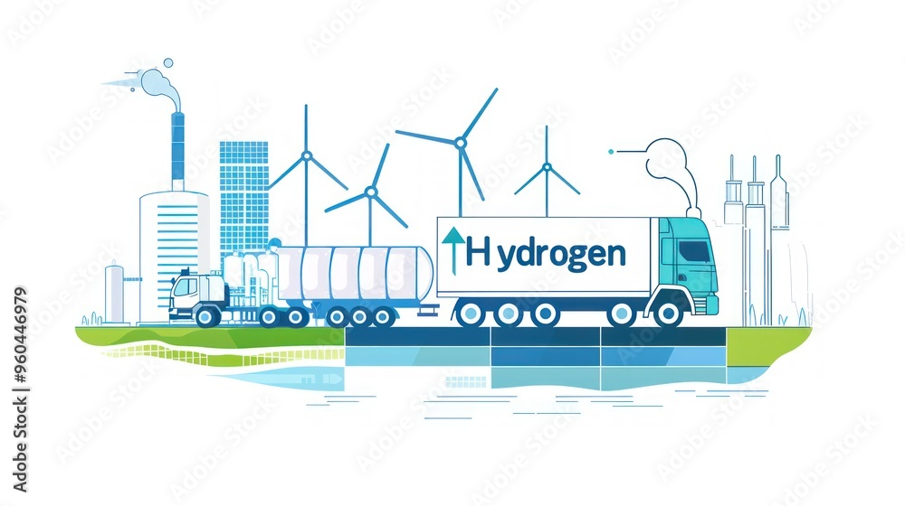 Isometric Hydrogen energy car. Alternative energy and zero emission. Hydrogen powered ...