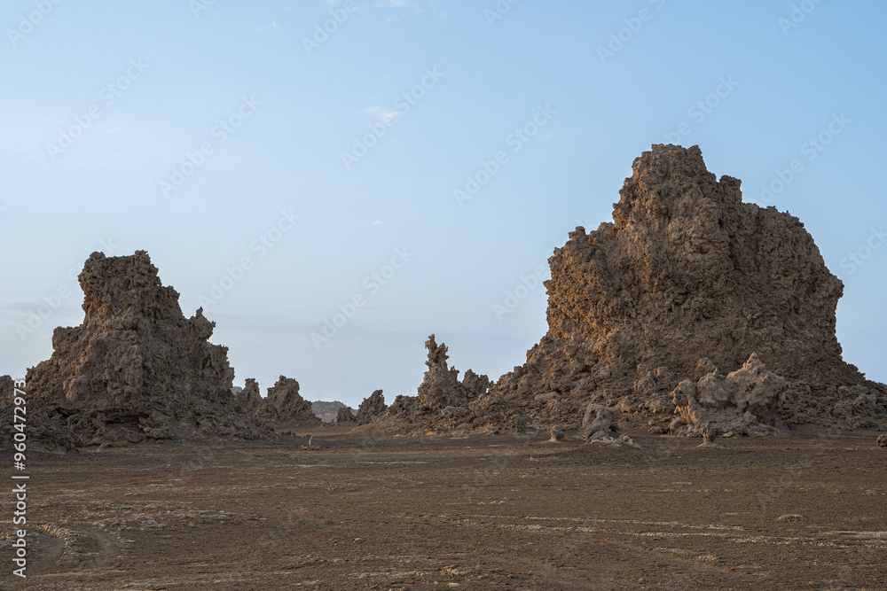 Sunrise around the Volcanic Chimneys of Lake Abbe aka Lac Abbe Bad ...