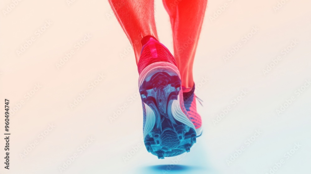 Runner grabbing calf in pain, muscle strain, realistic sports ...