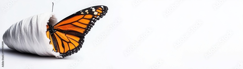 A butterfly emerging from a cocoon, symbolizing recovery and awareness ...