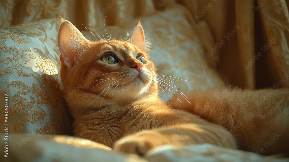 regal arabian mau cat in a luxurious setting sleek fur and distinctive ...