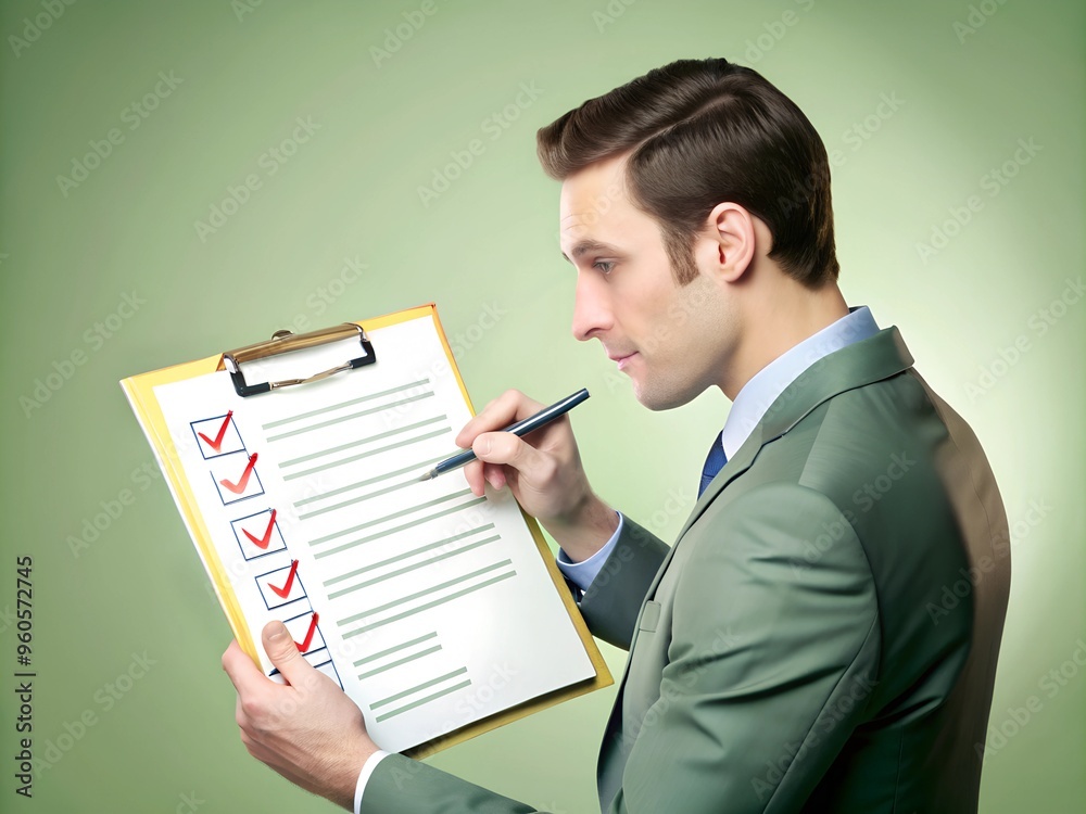 Checklist Completed Task Done On Time Project Finished Approval Concept Businessman Ticks