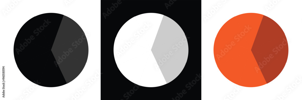 Pie chart set. Circle percentage diagram for application infographic ...