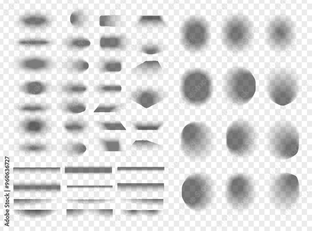 Square and rectangle box shadow effects. Realistic overlay and ...