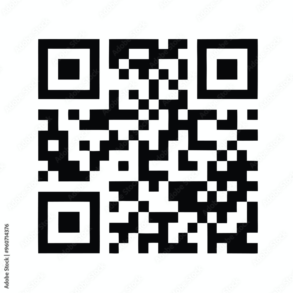 QR code vector illustration silhouette, isolated white background ...