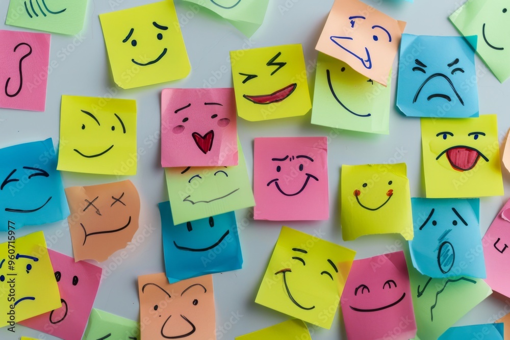 Exploring the spectrum of emotions through colorful sticky notes ...