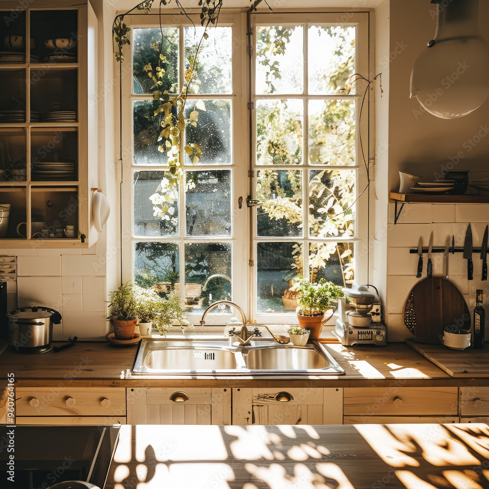 the scene of a white small kitchen contemporary farmhouse style getting ...