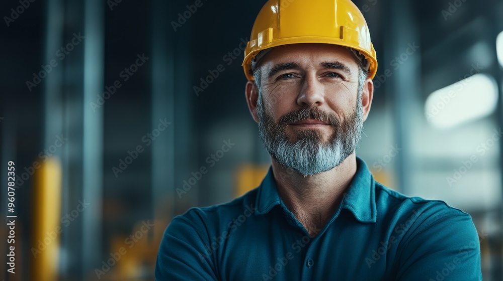 Minimalist depiction of an engineer in technology with a serene ...