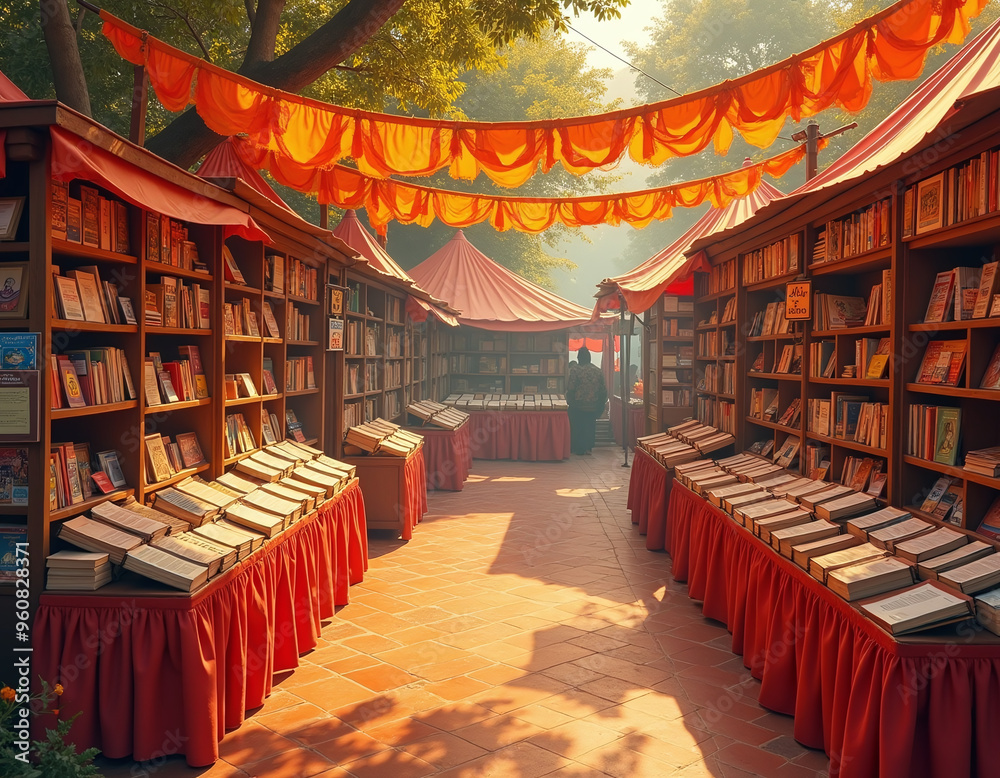 Hindi Diwas festival with beautifully designed stalls showcasing Hindi ...