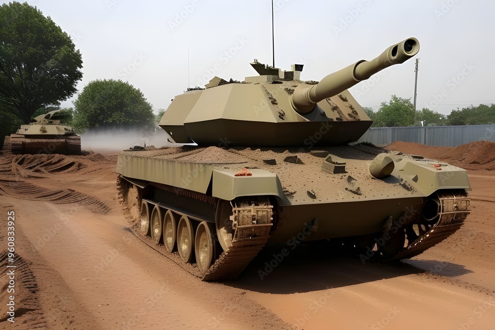 3d illustration of an army tank, military, battle, vehicle, war, armor ...