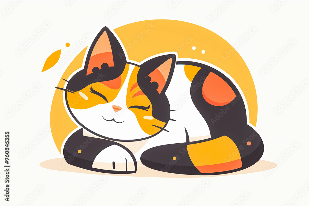 cat vector calico kitten icon logo pet smiling breed circle symbol ...