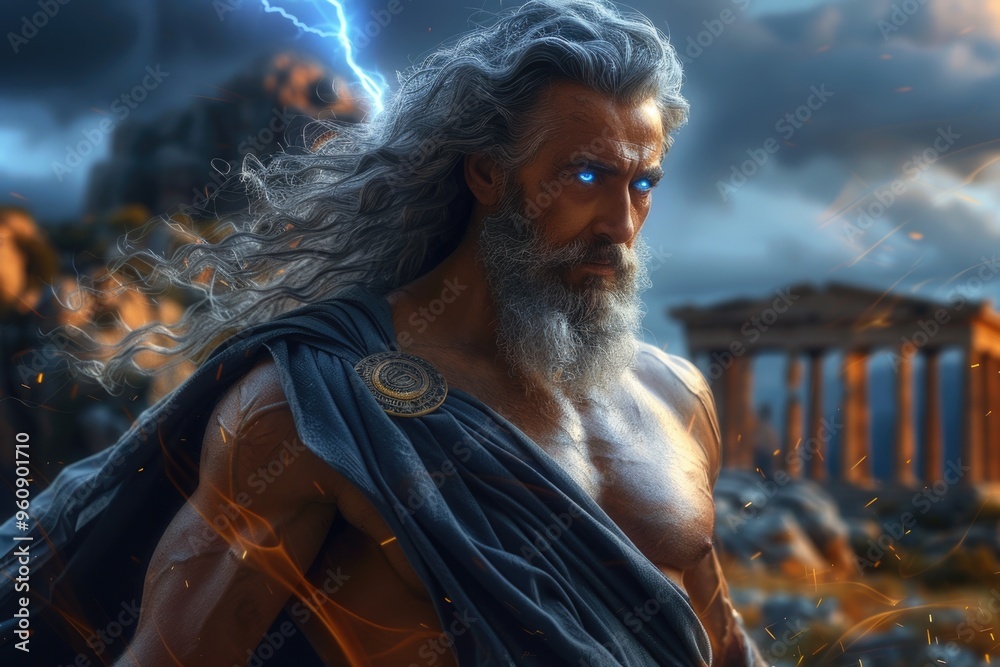 Supreme Deity: Zeus, Greek god of heavens, thunder and lightning, ruler ...