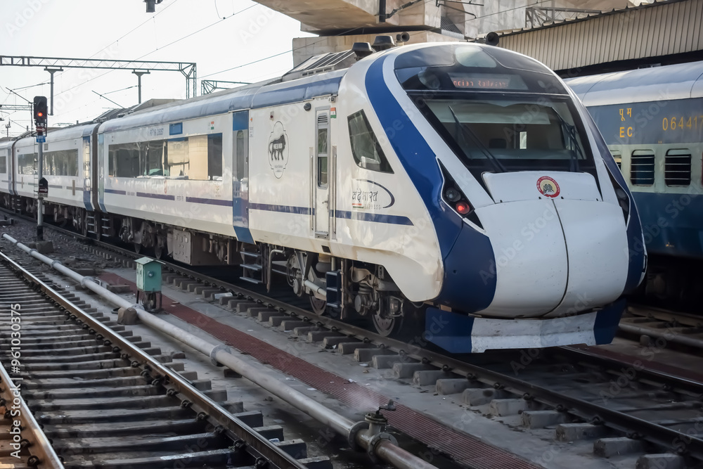 Delhi, India, June 09 2024 - Vande Bharat Express train going from ...