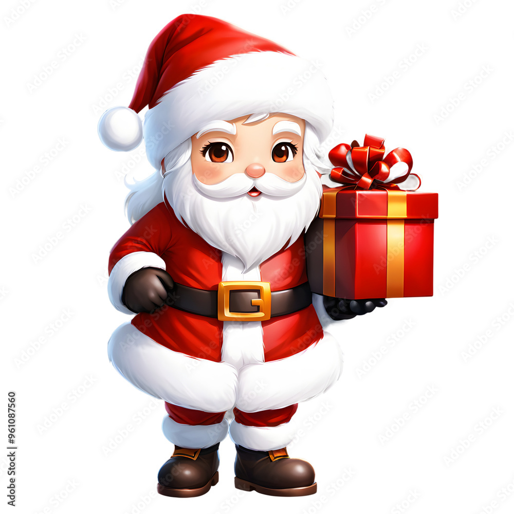Cute cartoon santa claus clipart, on transparent background, png ...