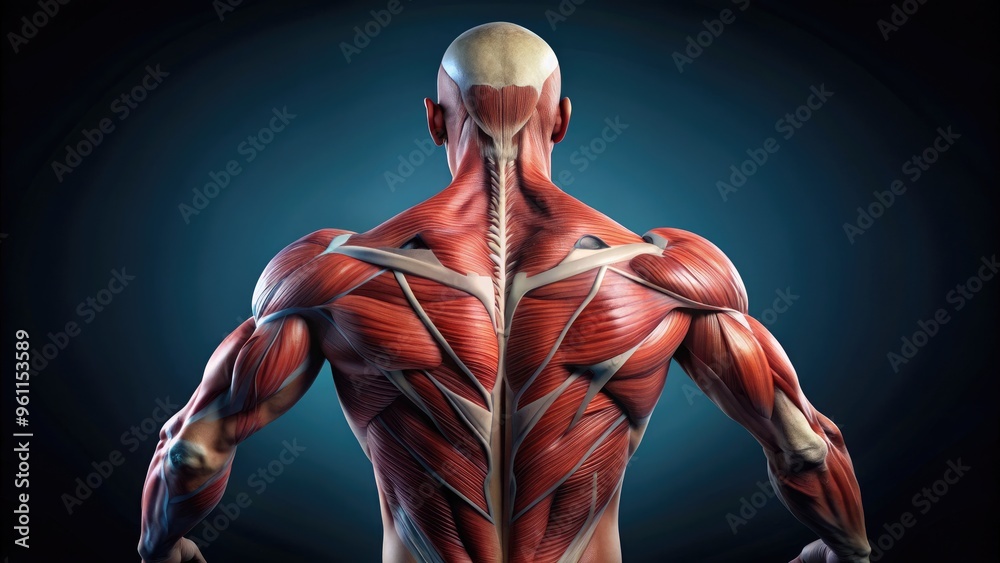 Anatomical Chart Showcasing The Muscles And Structures Of The Upper ...