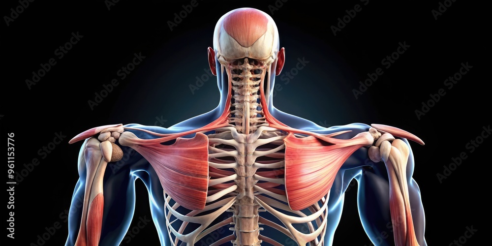 Anatomical Diagram Of The Deltoid Muscle, Highlighting Its Three ...