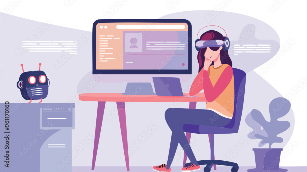 Sad Woman Communicating with Malfunctioning AI Voice Assistant on ...