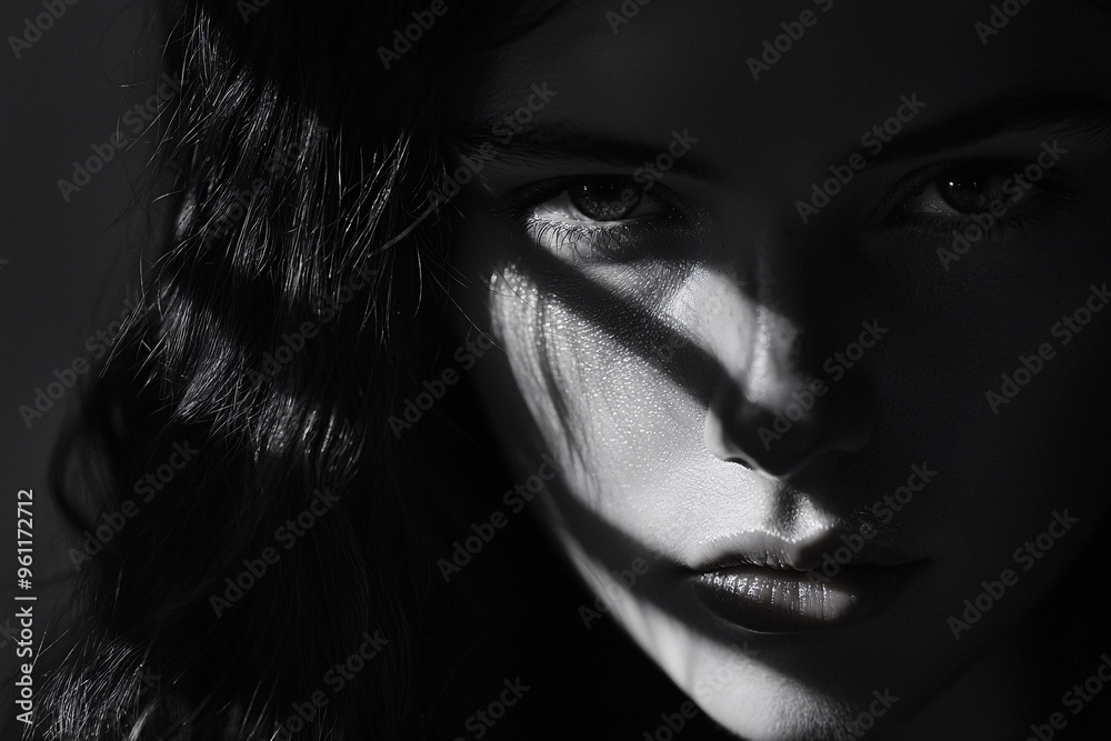 Dissimuler captures a striking interplay of light and shadow, conveying ...