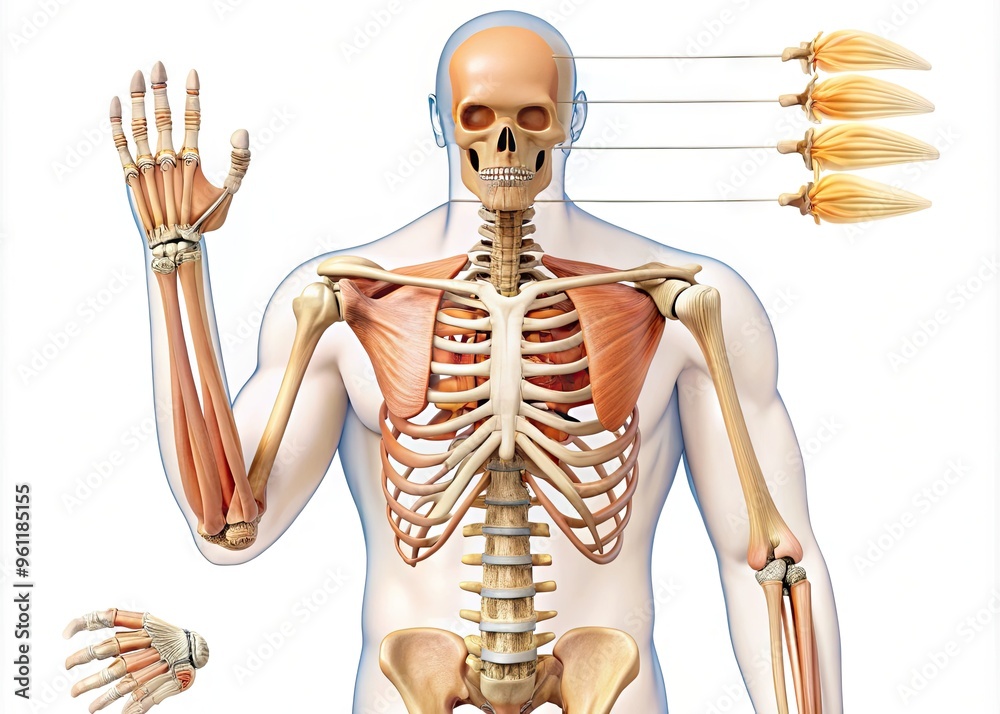 Illustration Stock Detailed illustration of the human arm bones ...