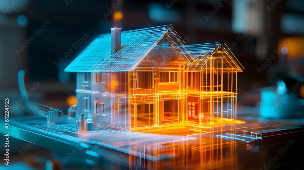 Holographic time lapse visualization of a house construction project ...