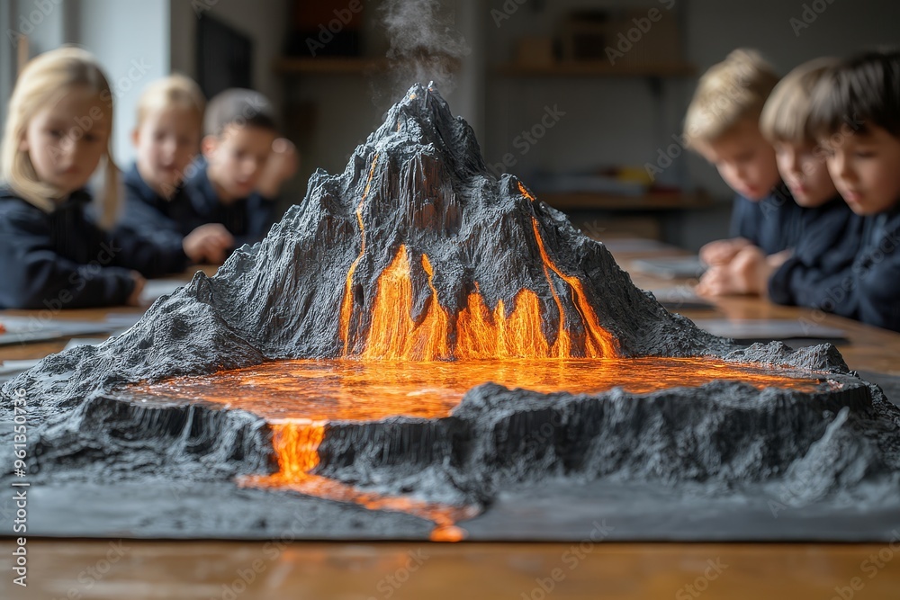 Volcano Model Lava Flow Eruption Science Experiment Kids Classroom ...