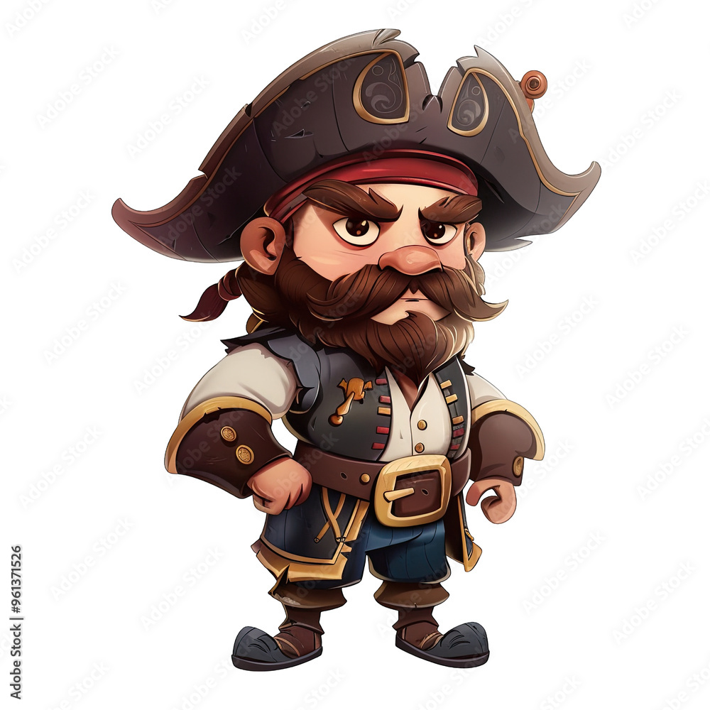 pirate with a flag on transparent background png Stock Illustration ...