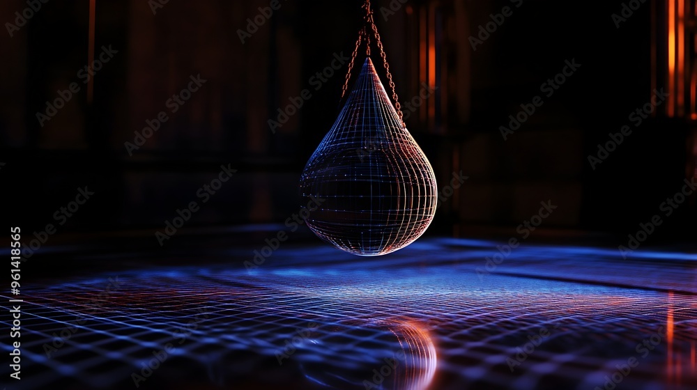 Holographic visualization showcasing the forces acting on a pendulum in ...