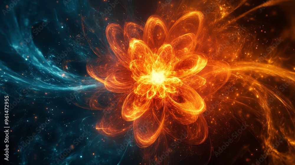 Radiation waves from atomic nuclei during nuclear fission, visualizing ...