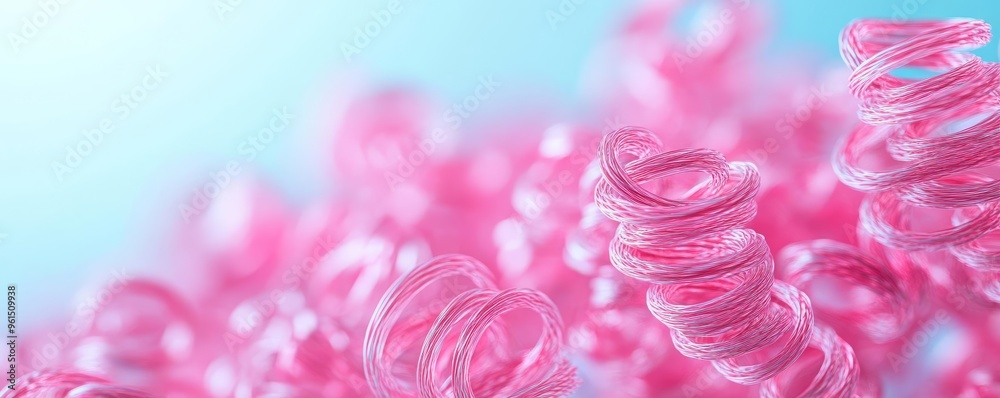 Titin filaments, spring-like proteins in muscle cells, elasticity ...