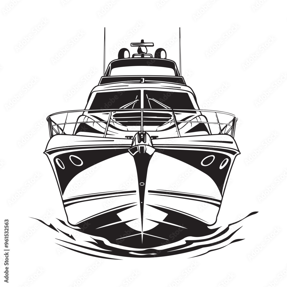 Speed Boat front view Vector Images . illustration of a Speed Boat ...