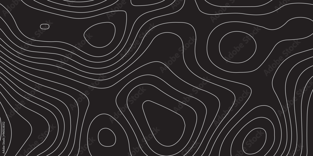 Black topology topography vector abstract design digital background ...