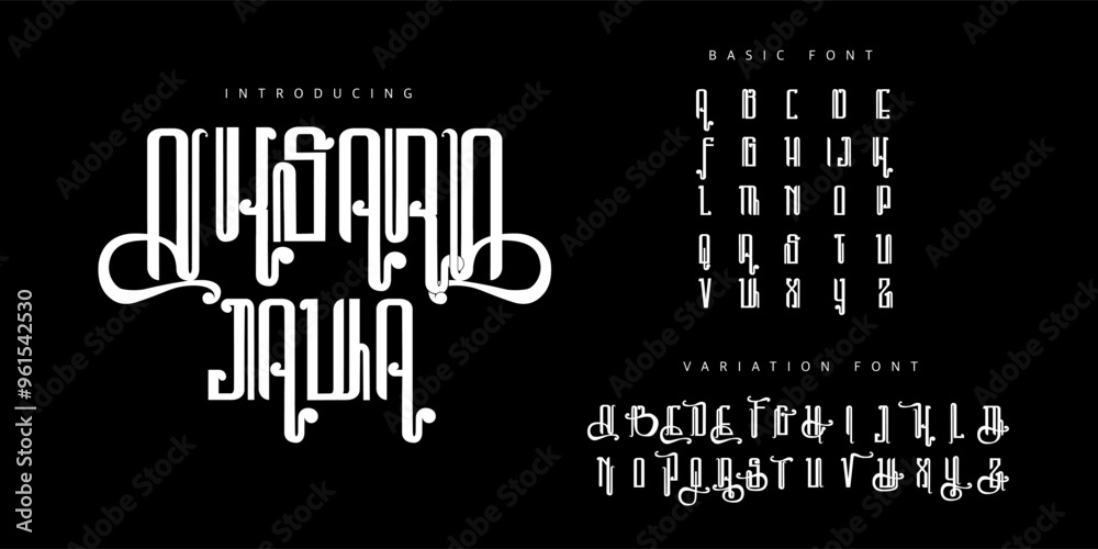 Aksara Jawa font traditional with Java Style tradisional kuno Javanese ...