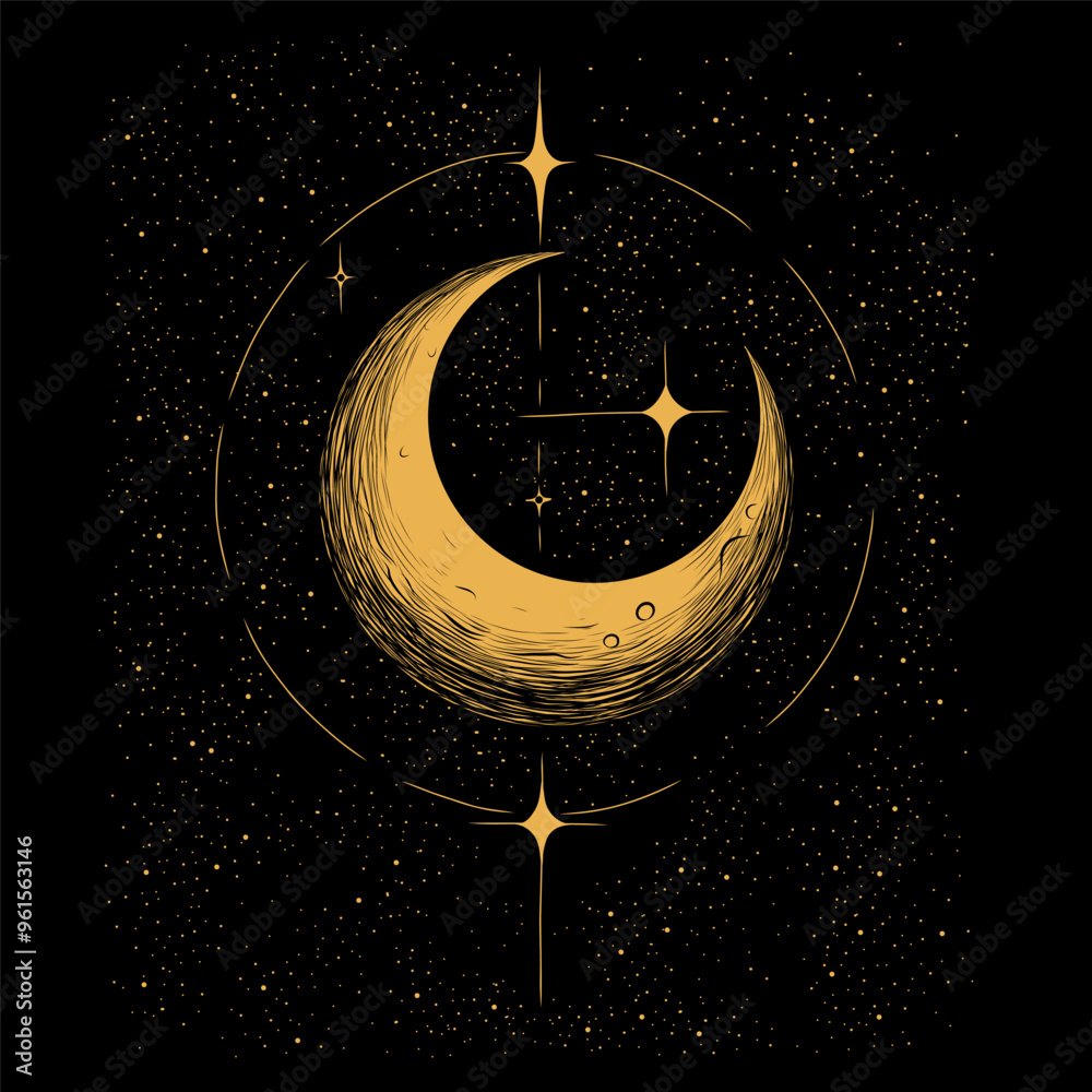 Vector illustration set of moon phases. Different stages of moonlight ...