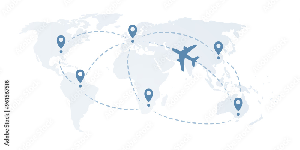 Traveling Around the World - Air Transportation Concept, Travel by ...