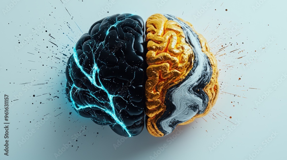 Left brain logical thinking vs right brain artistic thinking with ...