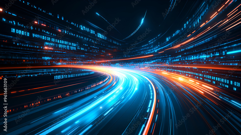 generated ai acceleration night illustration motion background speed ...