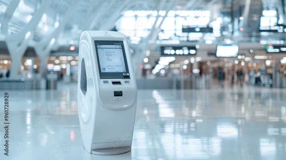 Cutting-Edge Self-Check-In Kiosk at Ultra-Modern Airport Bringing ...