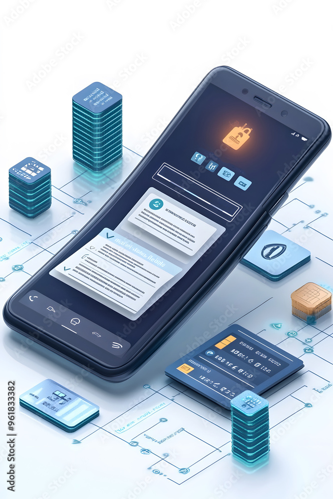 3D cartoon-style illustration of a mobile app showing a completed ...