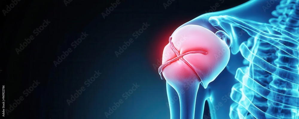 Detailed illustration of swelling around a dislocated shoulder joint ...