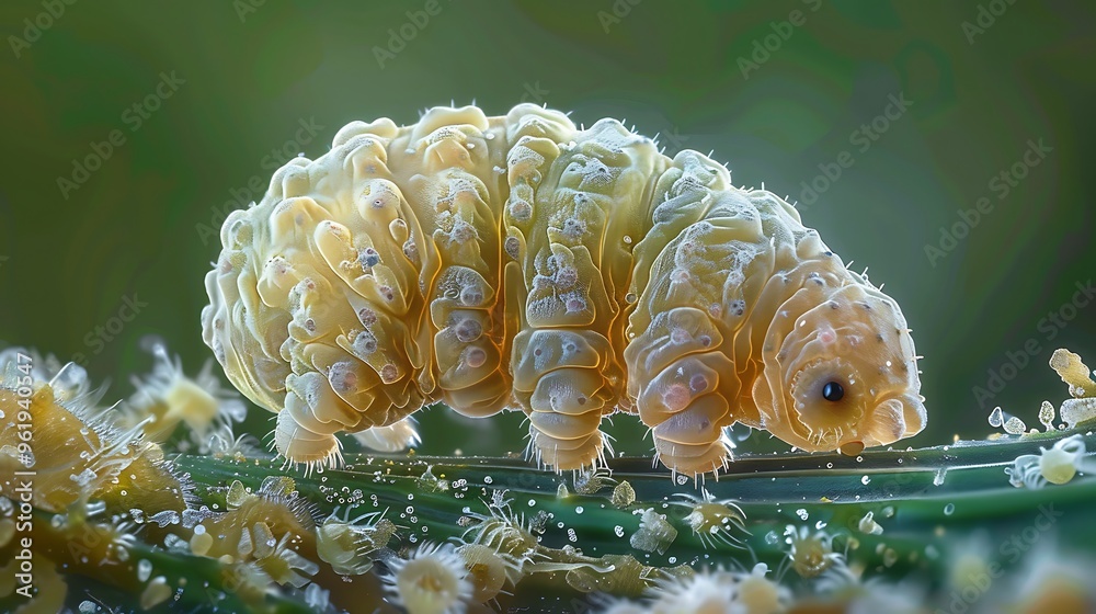 Tiny tardigrade (water bear) in microscopic view: A tiny tardigrade, or ...