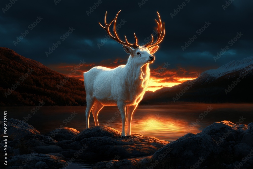 Northern Whale Deer, mythical creature, blending worlds symbolizes the ...