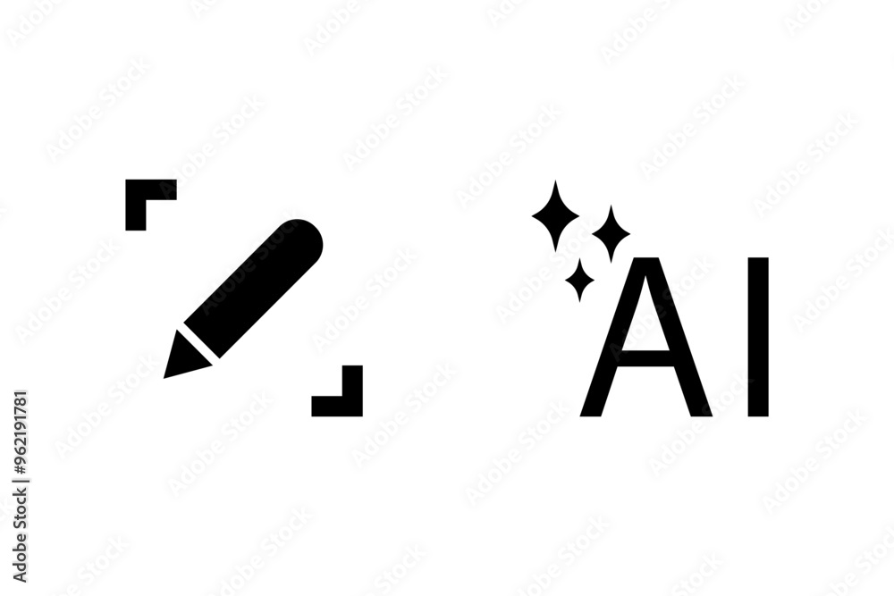 Pen create prompt button and AI generate with sparks 2 isolated ...