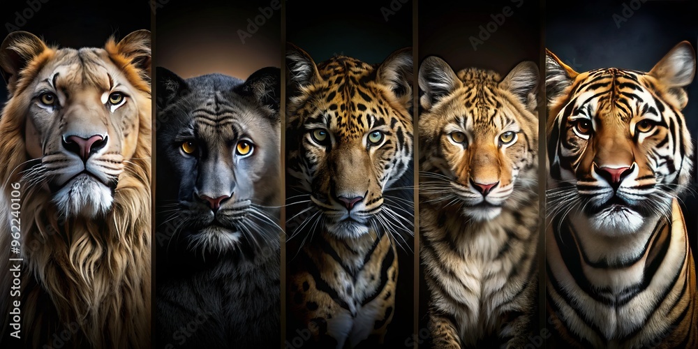 high-contrast gelatin print animal poster displaying sharp, realistic ...